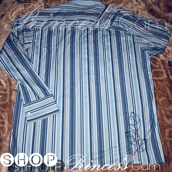 P.J. Mark | Shirts | Pj Mark Mens Striped Floral Accent Button Down ...